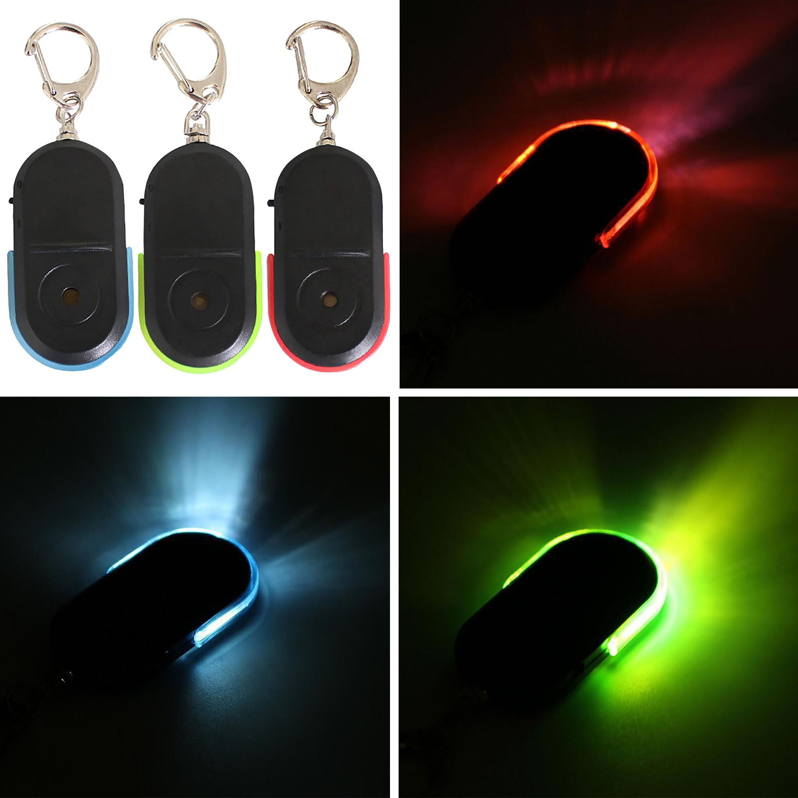 Whistle Lost Key Finder Flashing Beeping Locator Remote Keychain LED ...