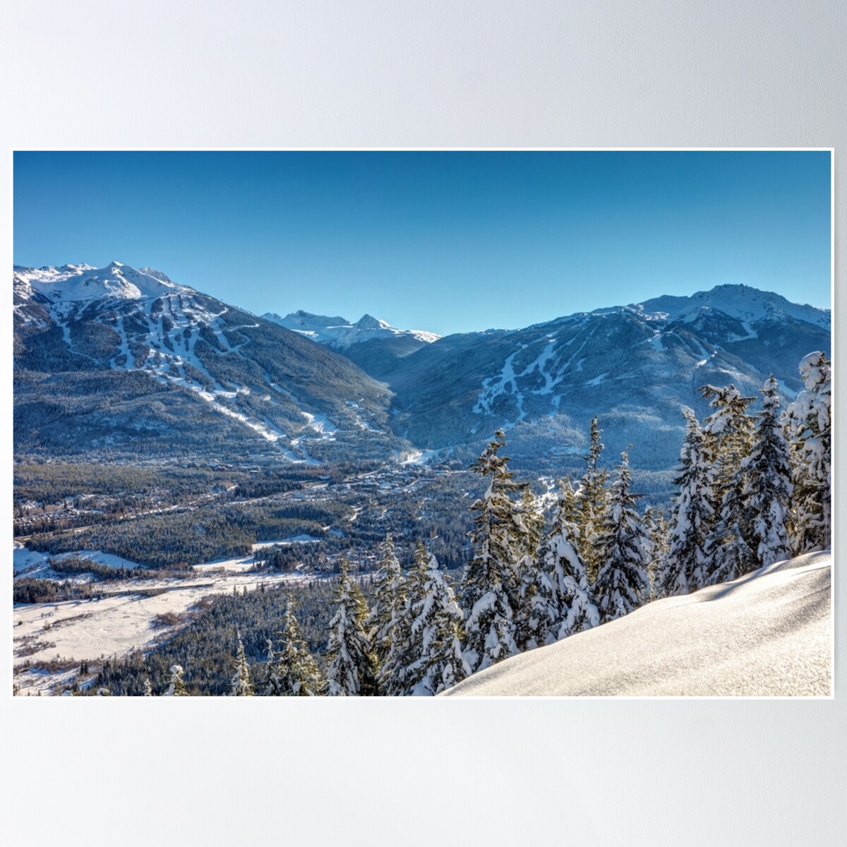 Whistler Blackcomb Mountains In Winter Poster Wall Art, Modern Wall ...
