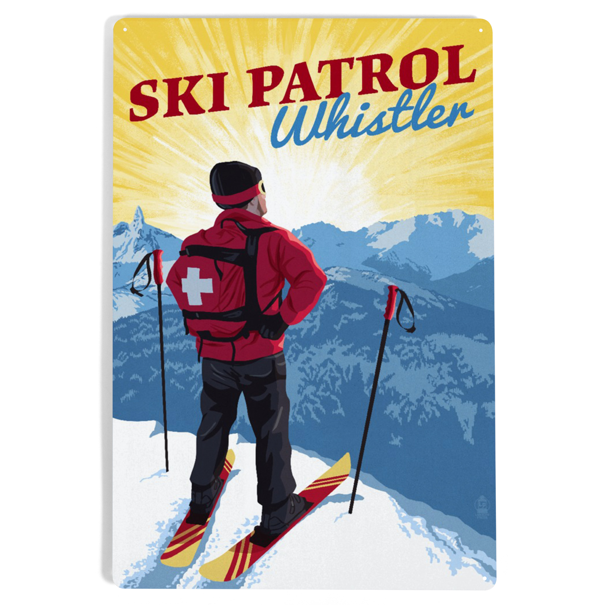 Whistler, Canada, Vintage Ski Patrol (12x18 Aluminum Art, Indoor ...