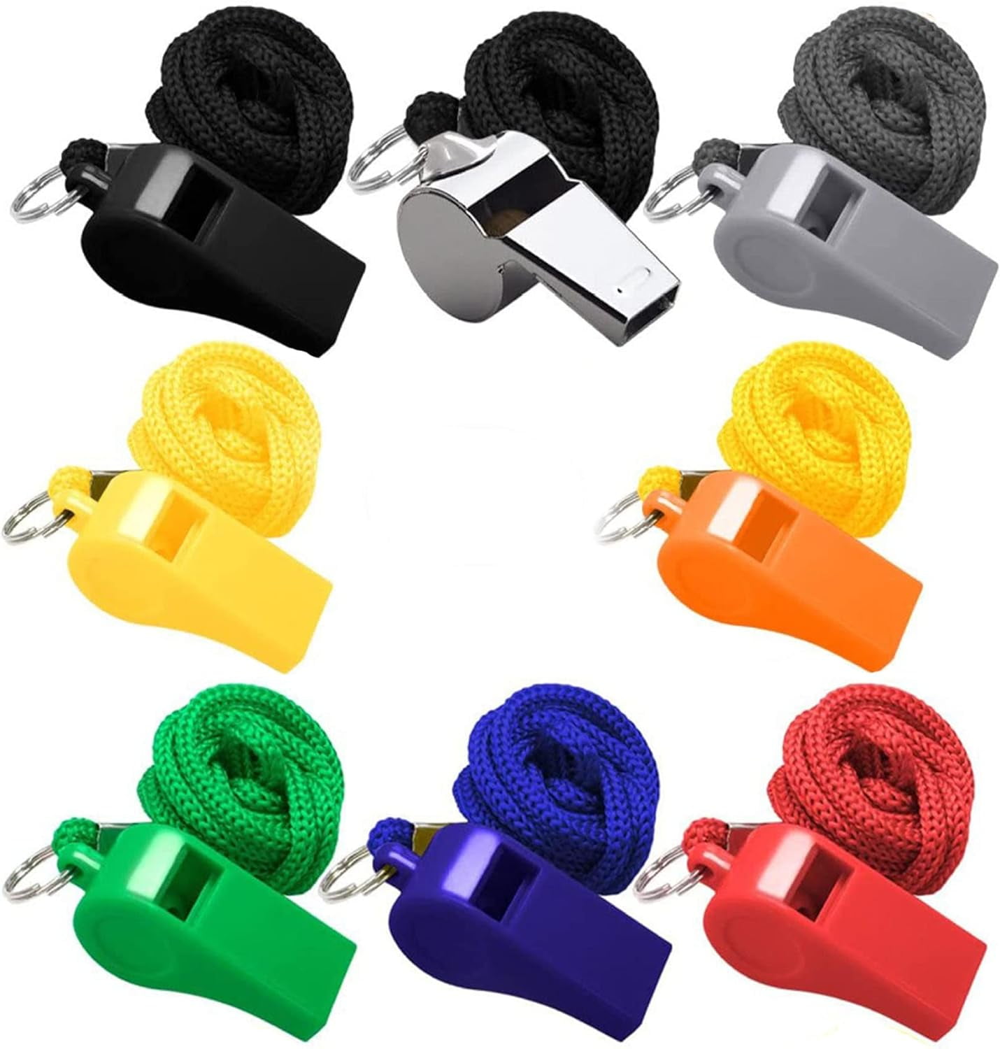 Whistles for Kids - Plastic with Lanyard, Loud Crisp Sound for Sports ...