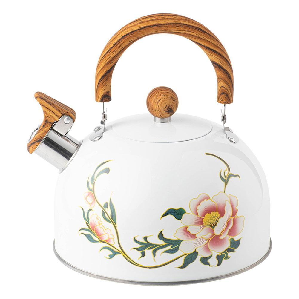 Whistling Stovetop Kettles 3L Floral Tea Kettle Stainless Steel Tea ...