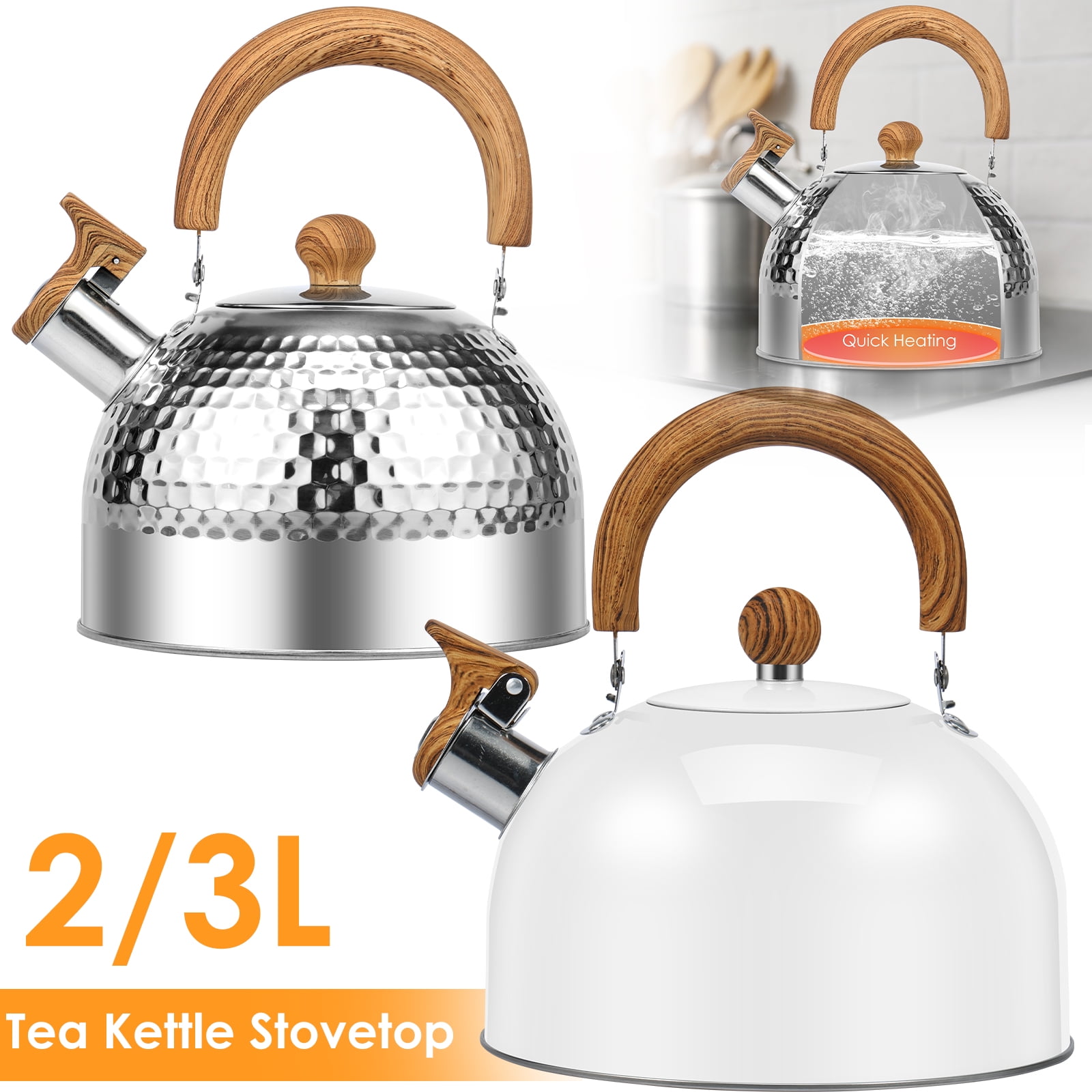 Whistling Tea Kettle for Stovetop,Surgical-Grade Stainless Steel Tea ...