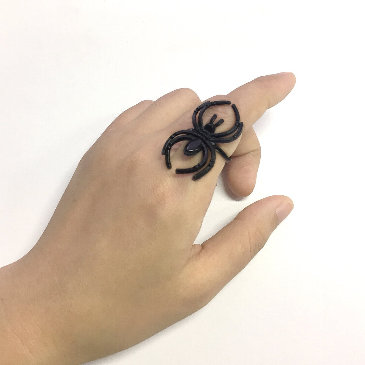 WhitBeach 144pcs Black Halloween Black Spider Ring Halloween Props ...