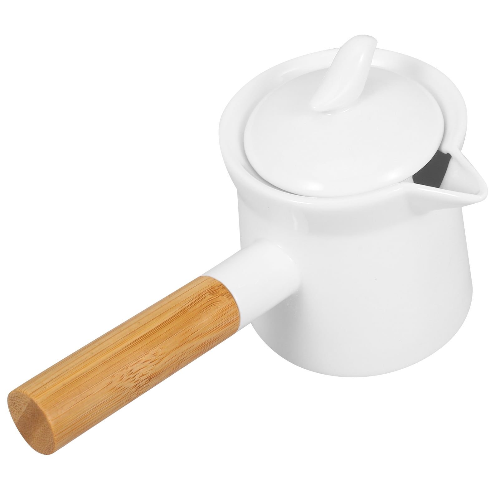 WhitBeach Mini Ceramic Mini Ceramic Milk Pan Ceramic Saucepan Wooden ...