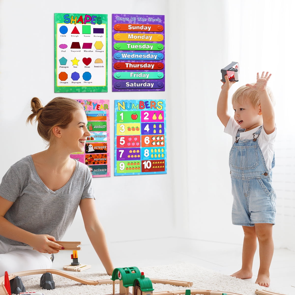 Soimiss 10Pcs Educational Preschool Posters Charts For Preschoolers ...