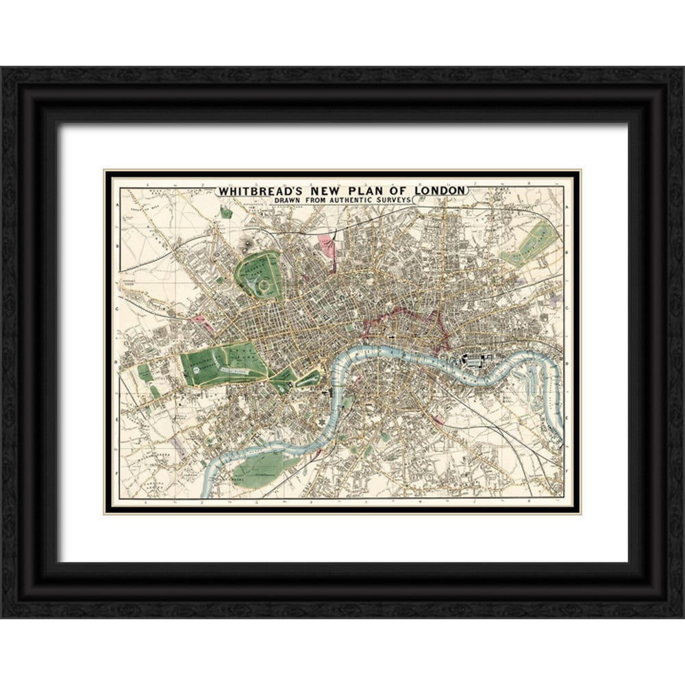 Whitbread, J 14x11 Black Ornate Wood Framed with Double Matting Museum ...