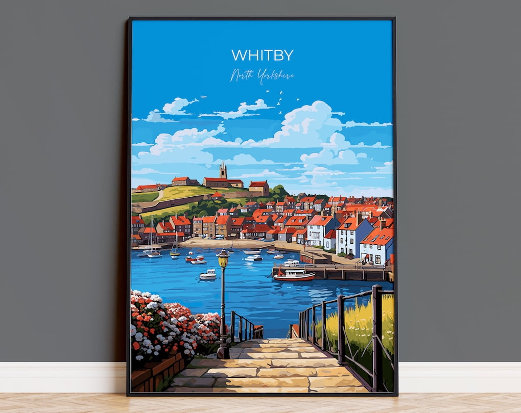 Whitby Travel Poster, Travel Print Of Whitby, Yorkshire Gift, England ...