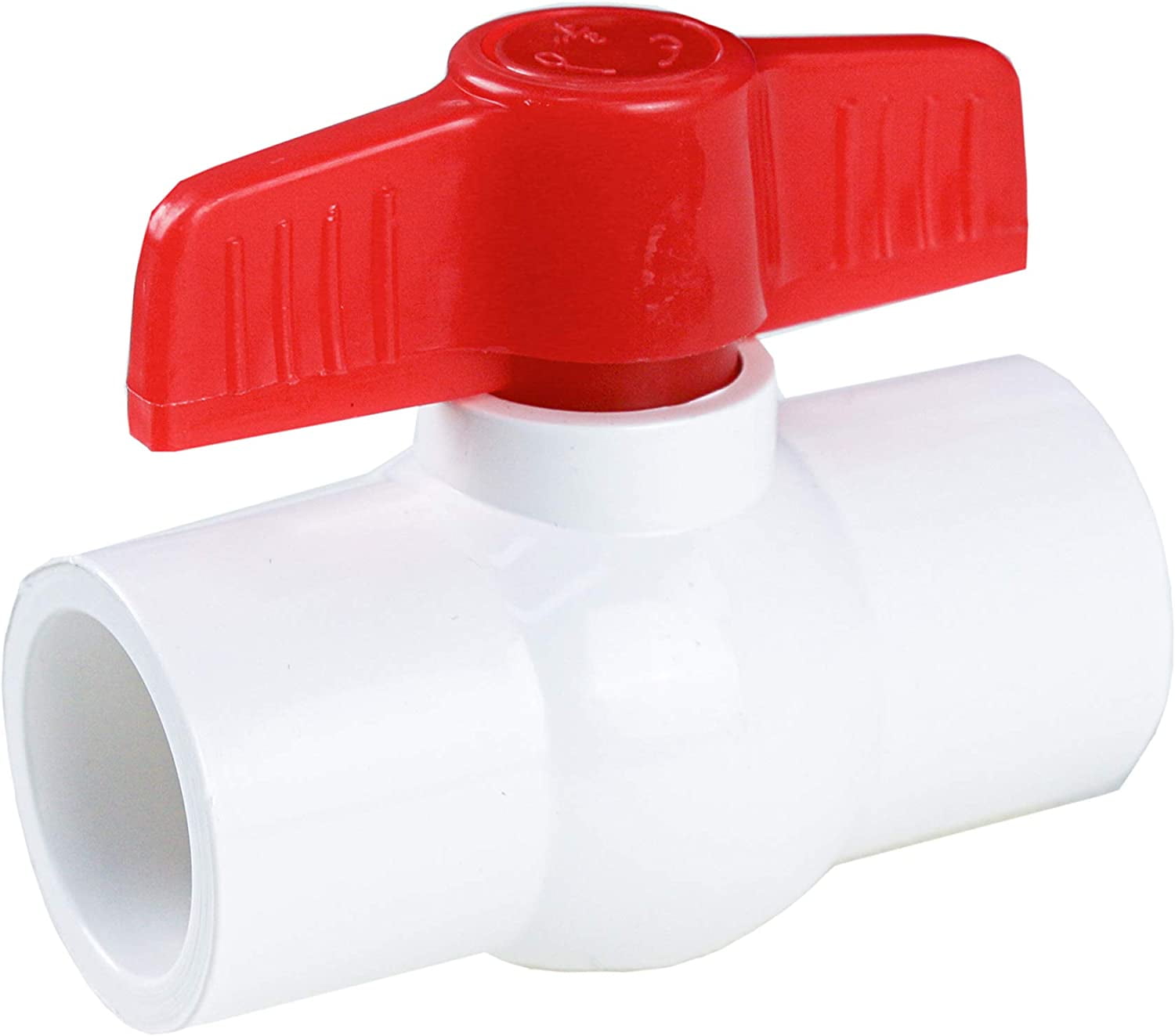 White 0.5in PVC Ball Valve Water Pipe Shut-off Valve Socket Inline you ...