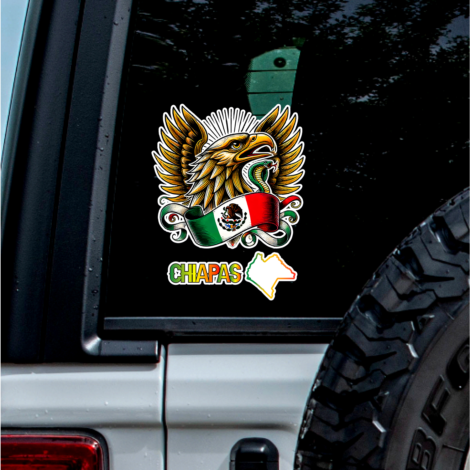 (White, 0.8'' X 1'') Sticker Of Chiapas For Car Bumper Window Laptop ...