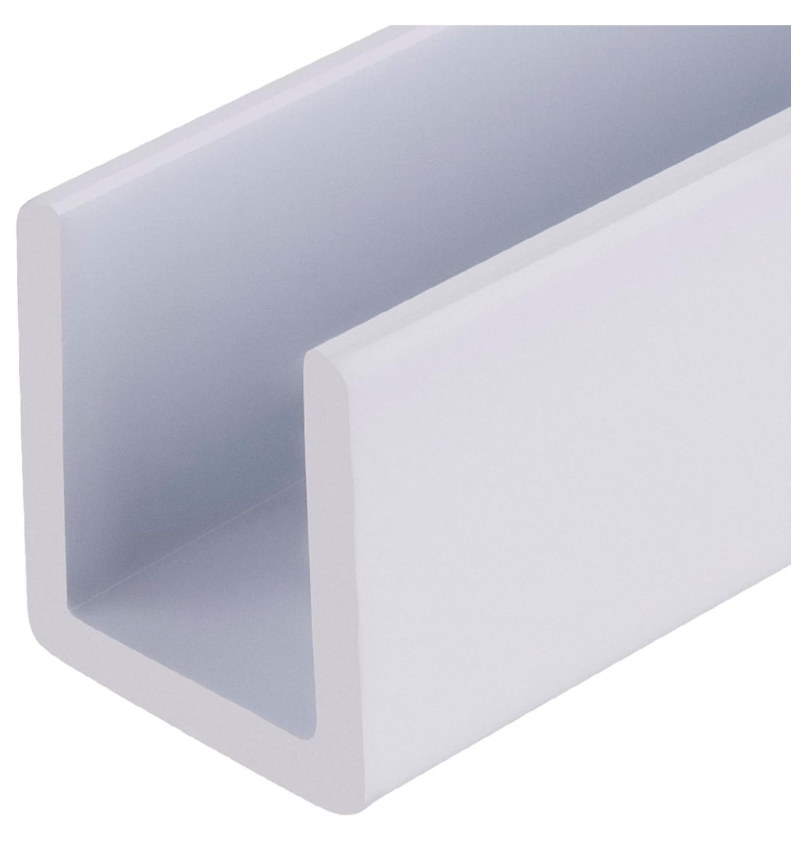 White 1/2" Fixed Panel Shower Door Deep-U Channel - 95 in long ...