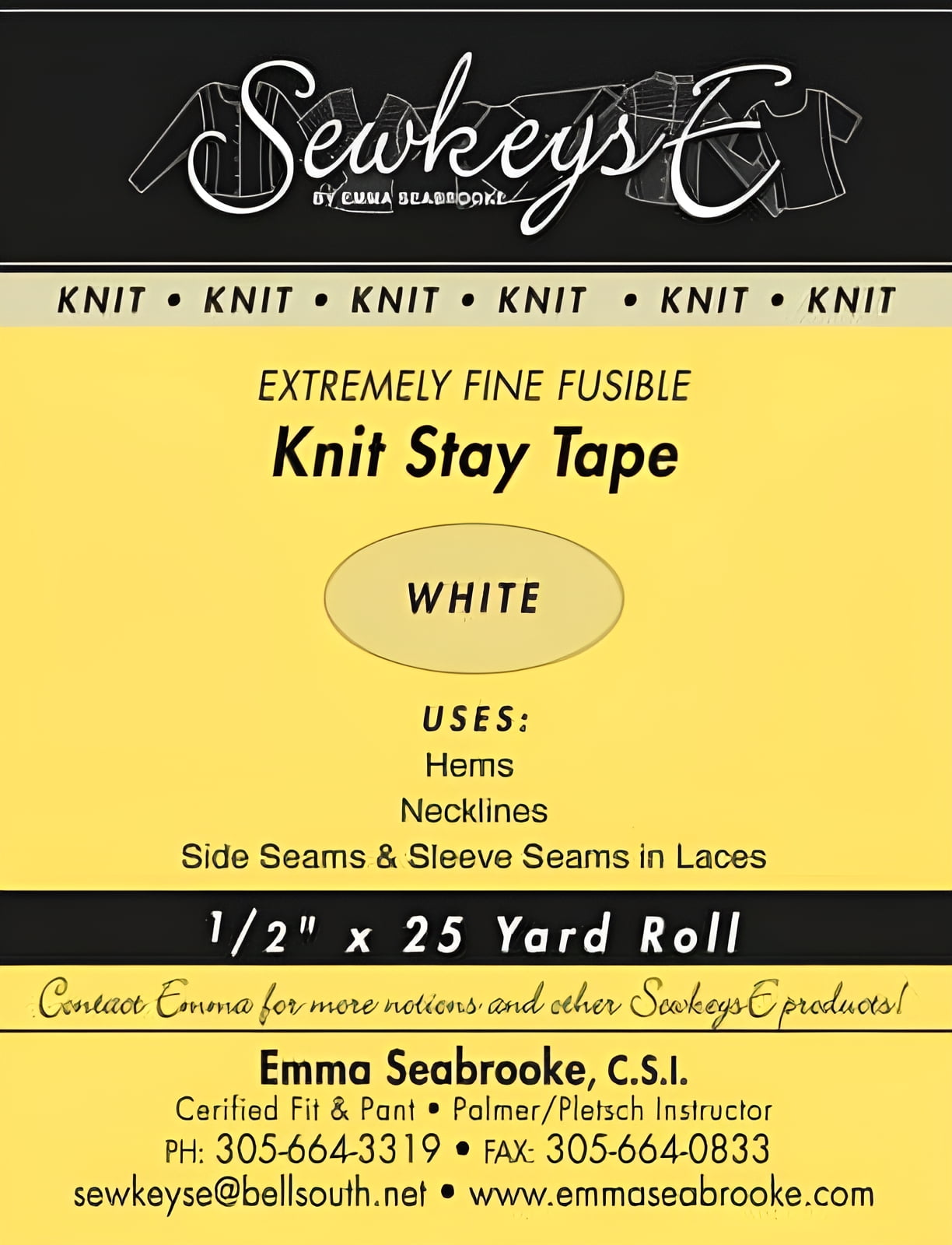 Field's Fabrics 0.5" Knit Stay Tape Fabric Interfacing 25 yd - Walmart.com