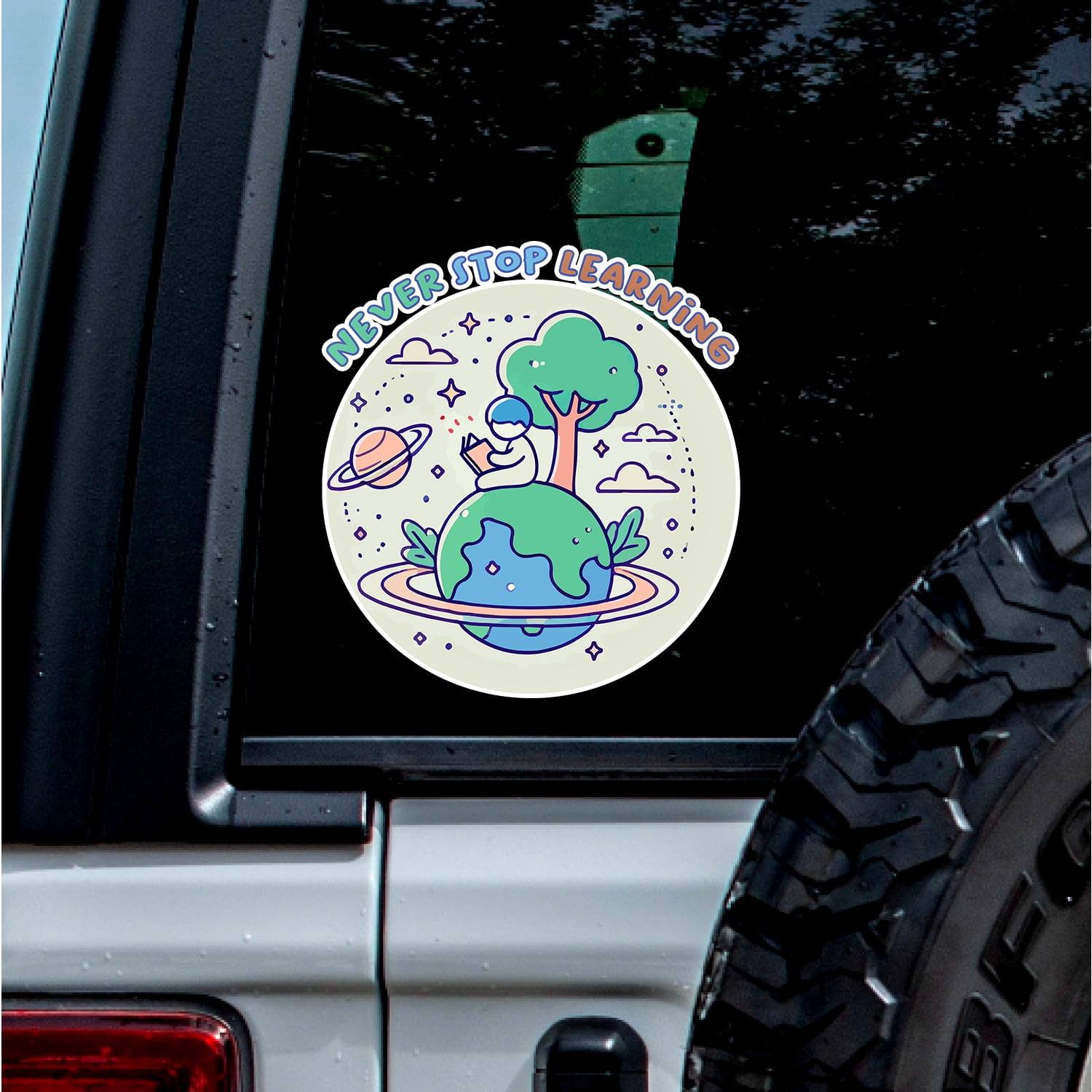 (2 Packs, 1.8'' X 2'') Sticker Of Never Stop Learning For Car Bumper ...