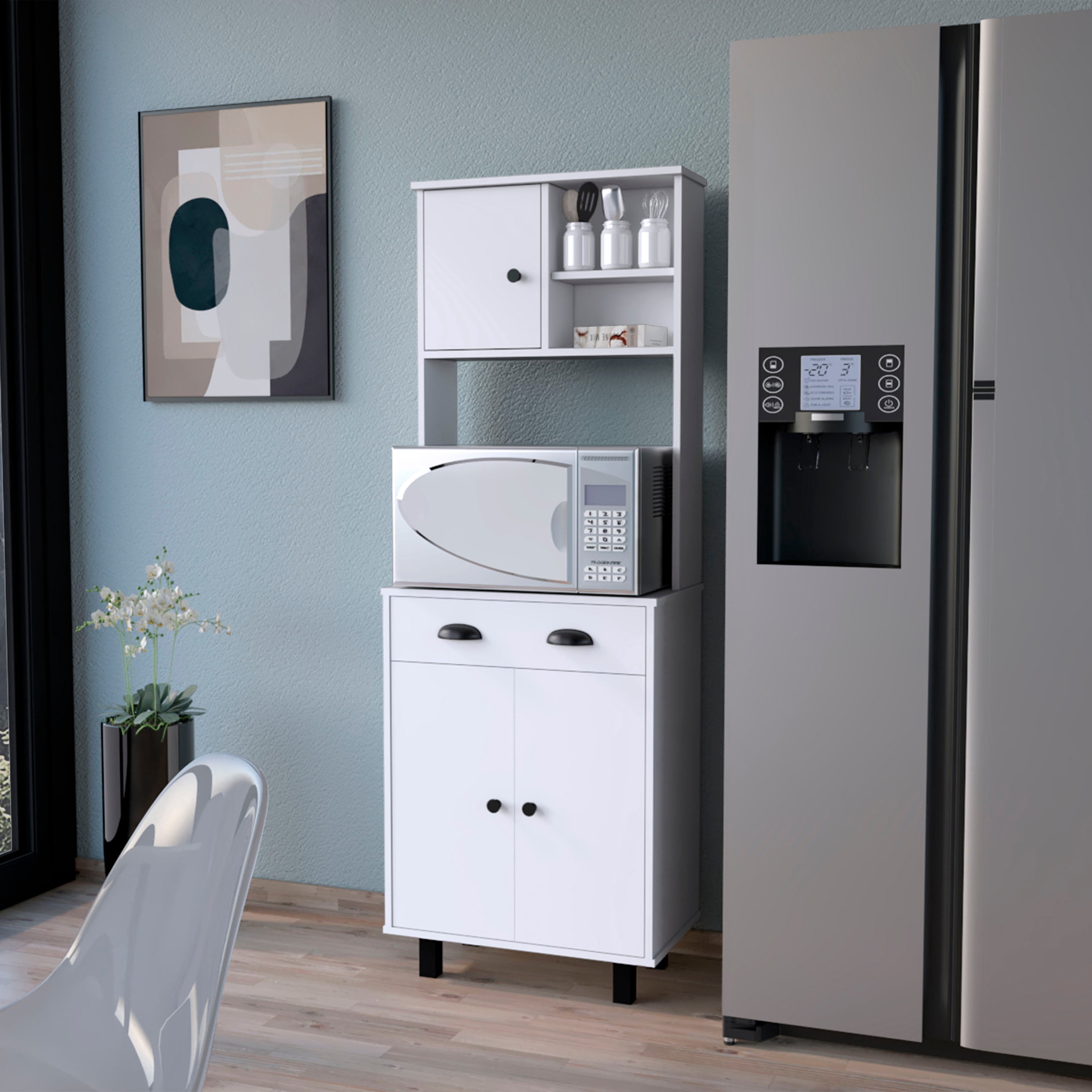 White 1-Drawer Kitchen Pantry - Walmart.com