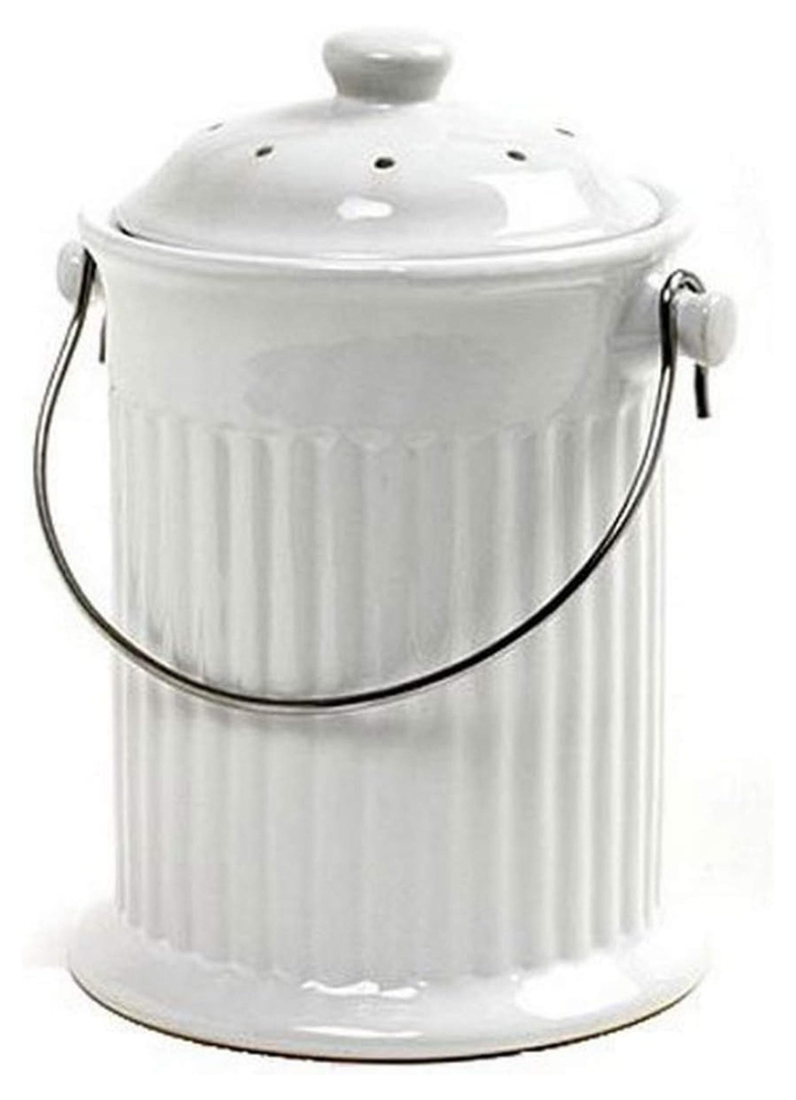 , White , 1 Gallon Ceramic Compost Keeper, One Size - Walmart.com