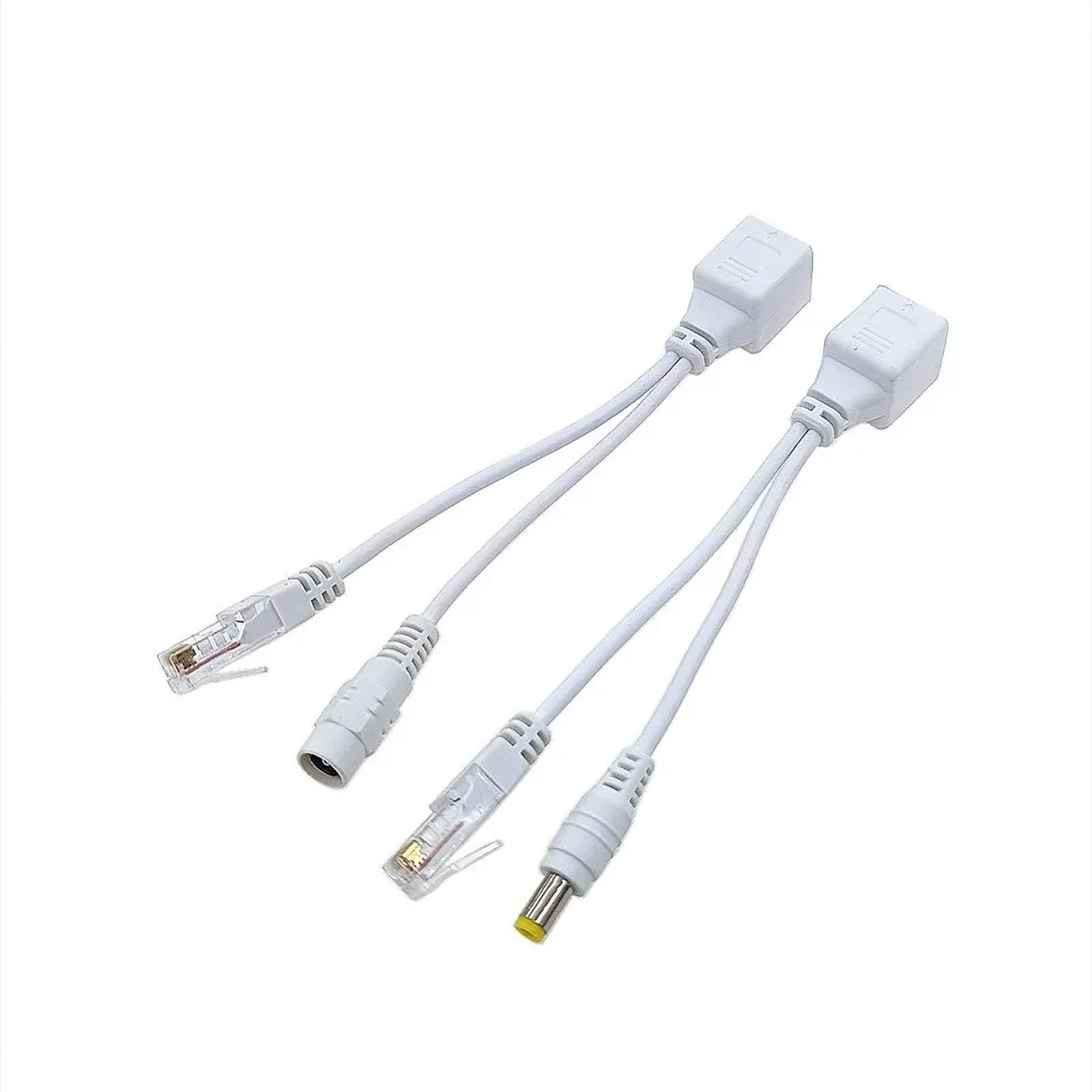 White 1 pair POE Cable Passive Power Over Ethernet Adapter Cable POE ...