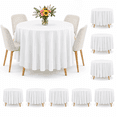 White 10 Pack 120 Inch Round Polyester Tablecloths for Wedding Party ...