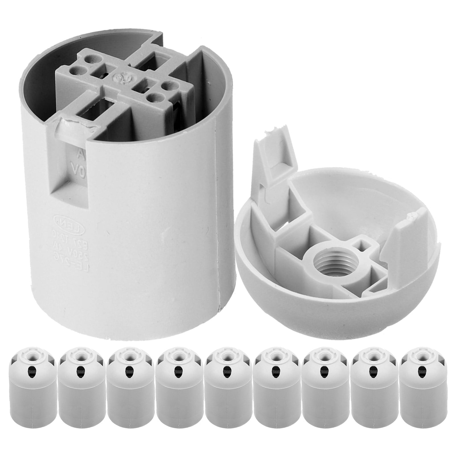 White 10 Pcs Lamp Socket Replacements Chandelier Light Bulbs Holder Kit ...