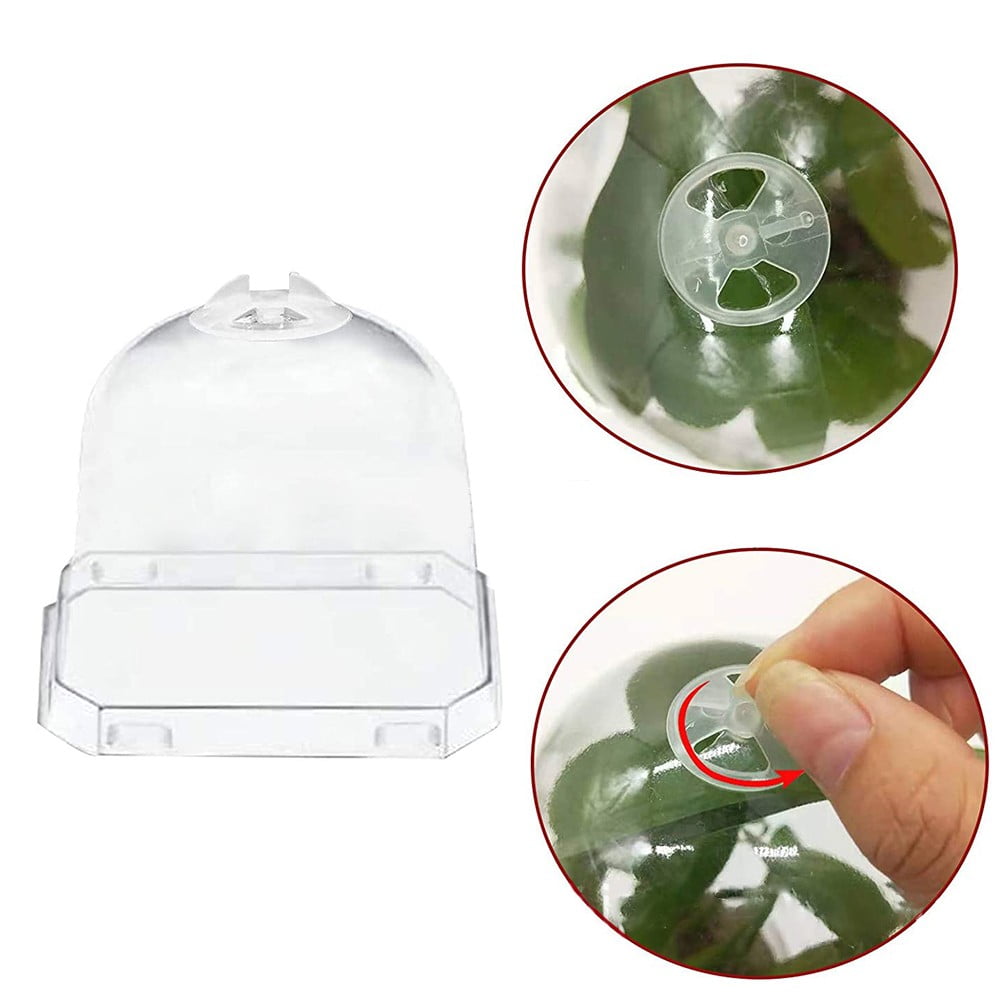 White 10 Pcs Plant Nursery Pots With Humidity Dome Small Plastic Square ...