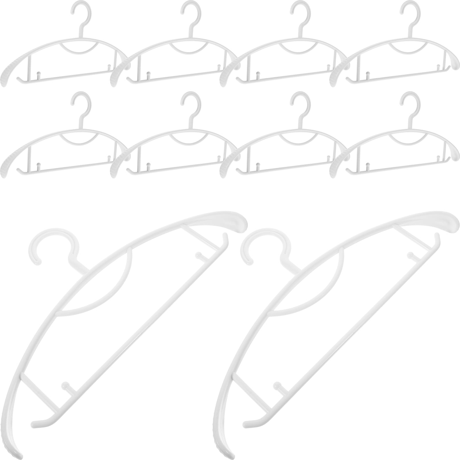 White 10 Pcs Plastic Hangers for Coats Multi Purpose Clothes ...