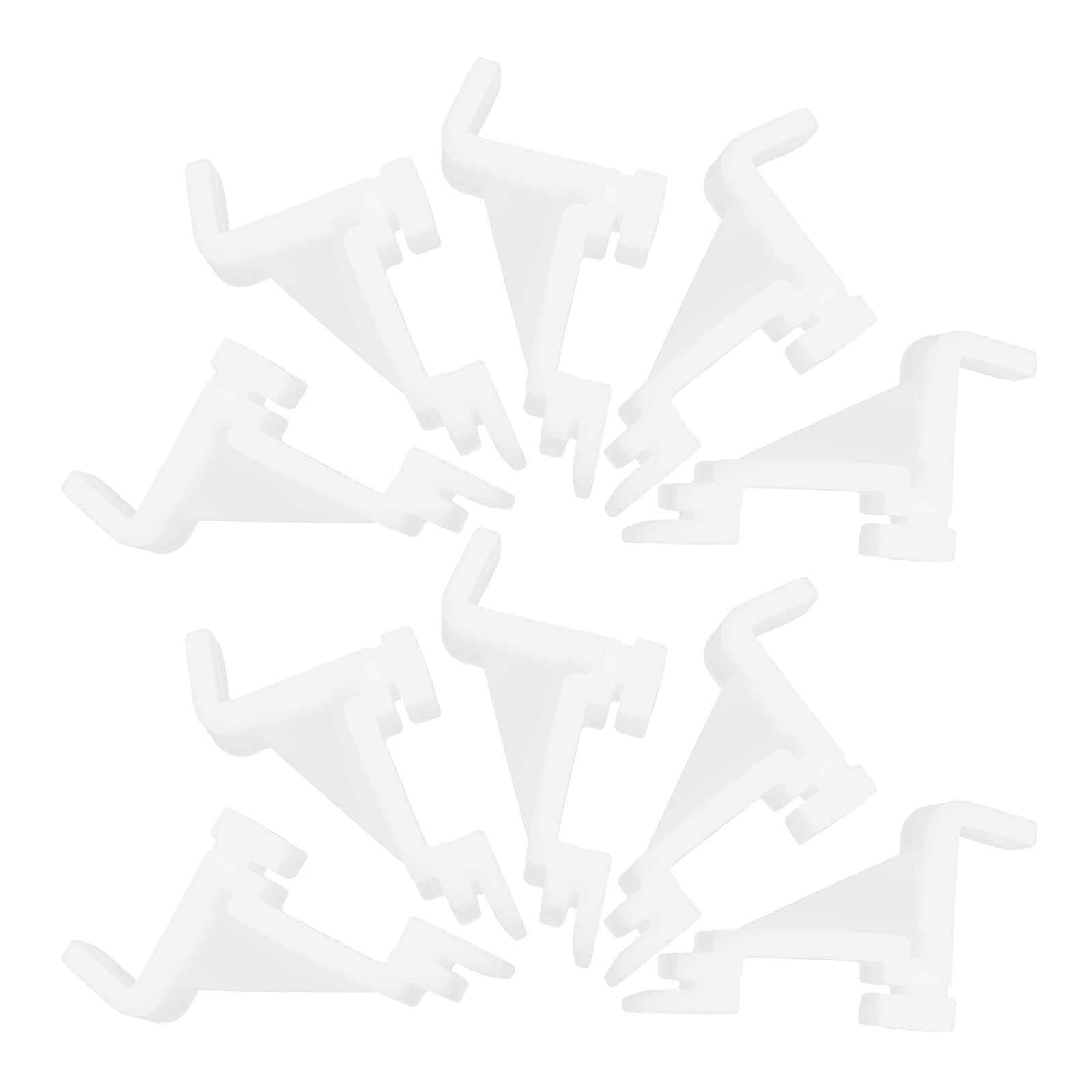 White 10 Pcs Plastic Shelves Hooks for Hanging Rack Clip Shelf ...