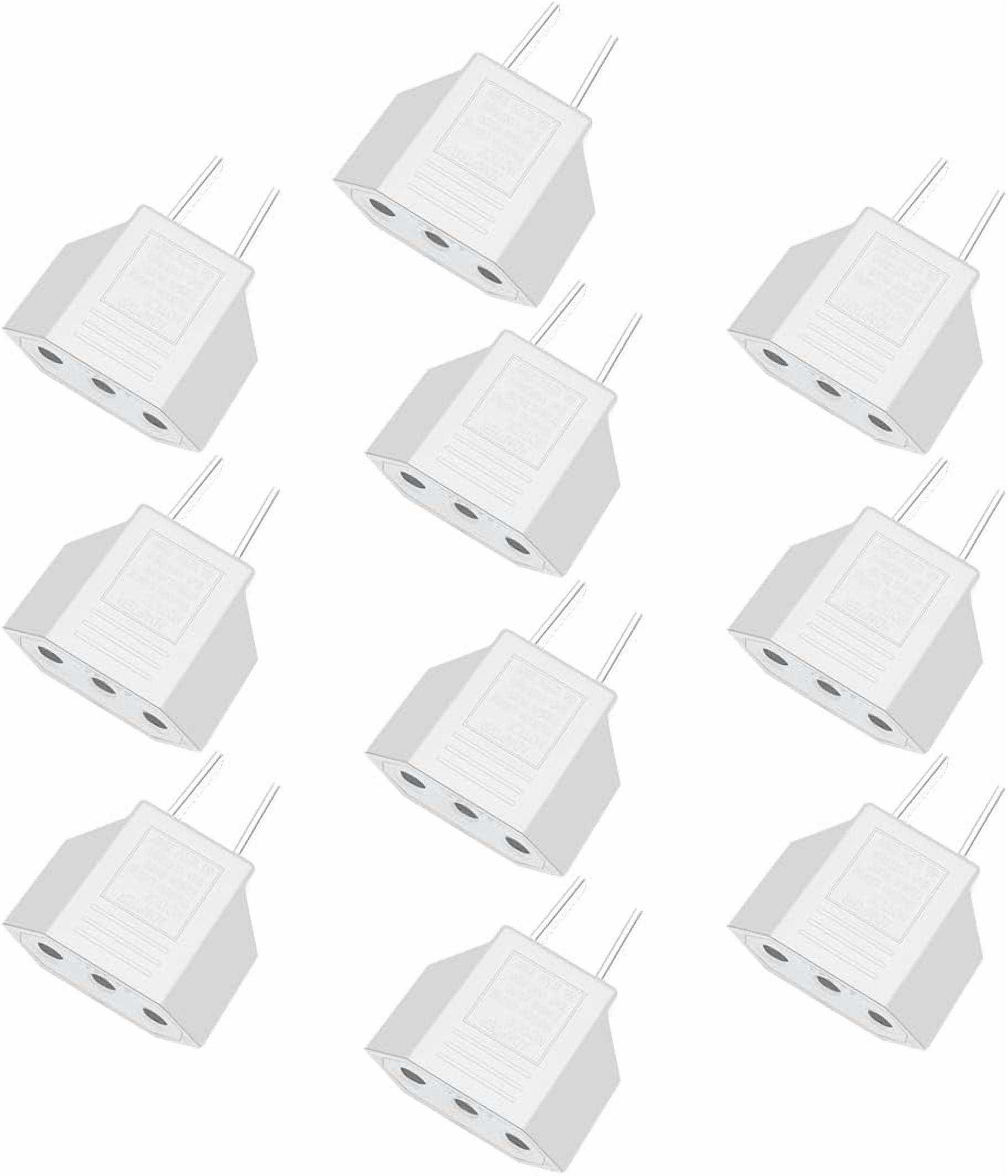 (White-10pcs) Plug to EU Socket,EU to Travel Power Plug Adapter ...