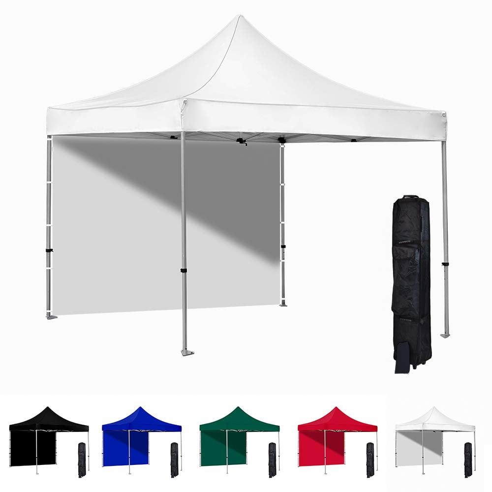 White 10x10 Instant Canopy Tent and Side Wall - Commercial-Grade ...