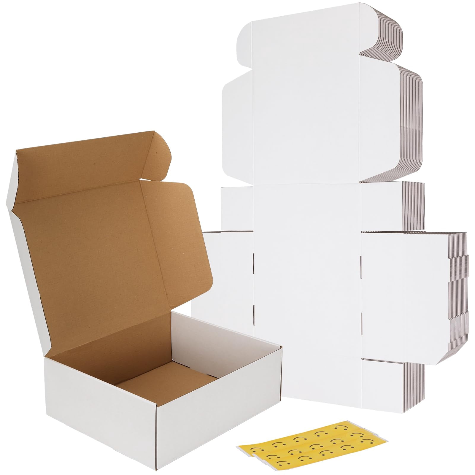 White 12 x 10 x 4 inches Corrugated Cardboard Shipping Boxes for ...