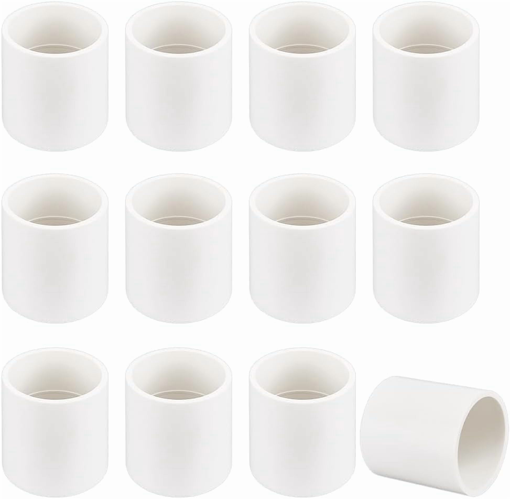 White 12Pcs White PVC Pipe Coupling 2 Inch ID 2.2 Inch OD PVC Slip ...
