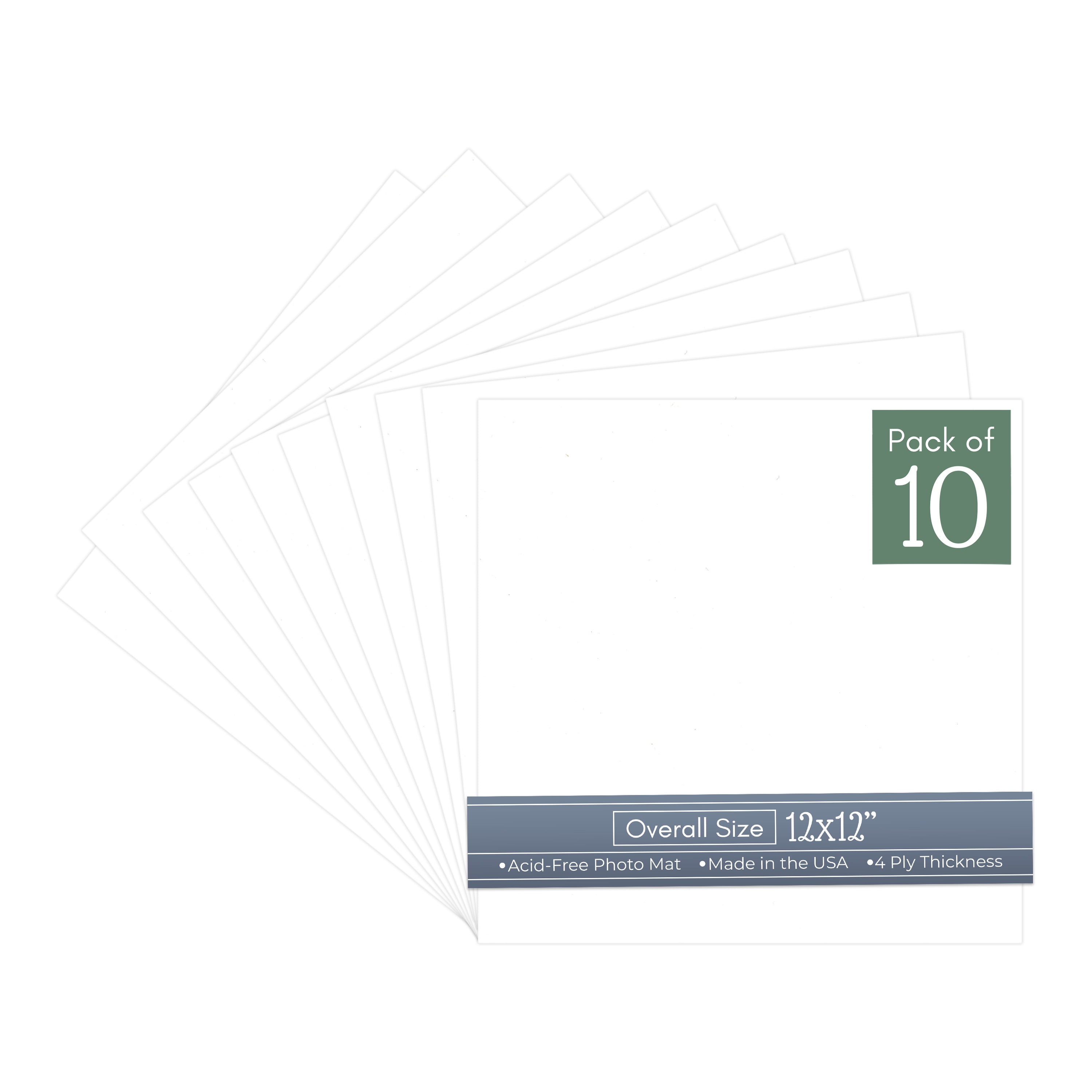 White 12x12 Uncut Art Mat Board - No Opening - 10 Mats - Walmart.com