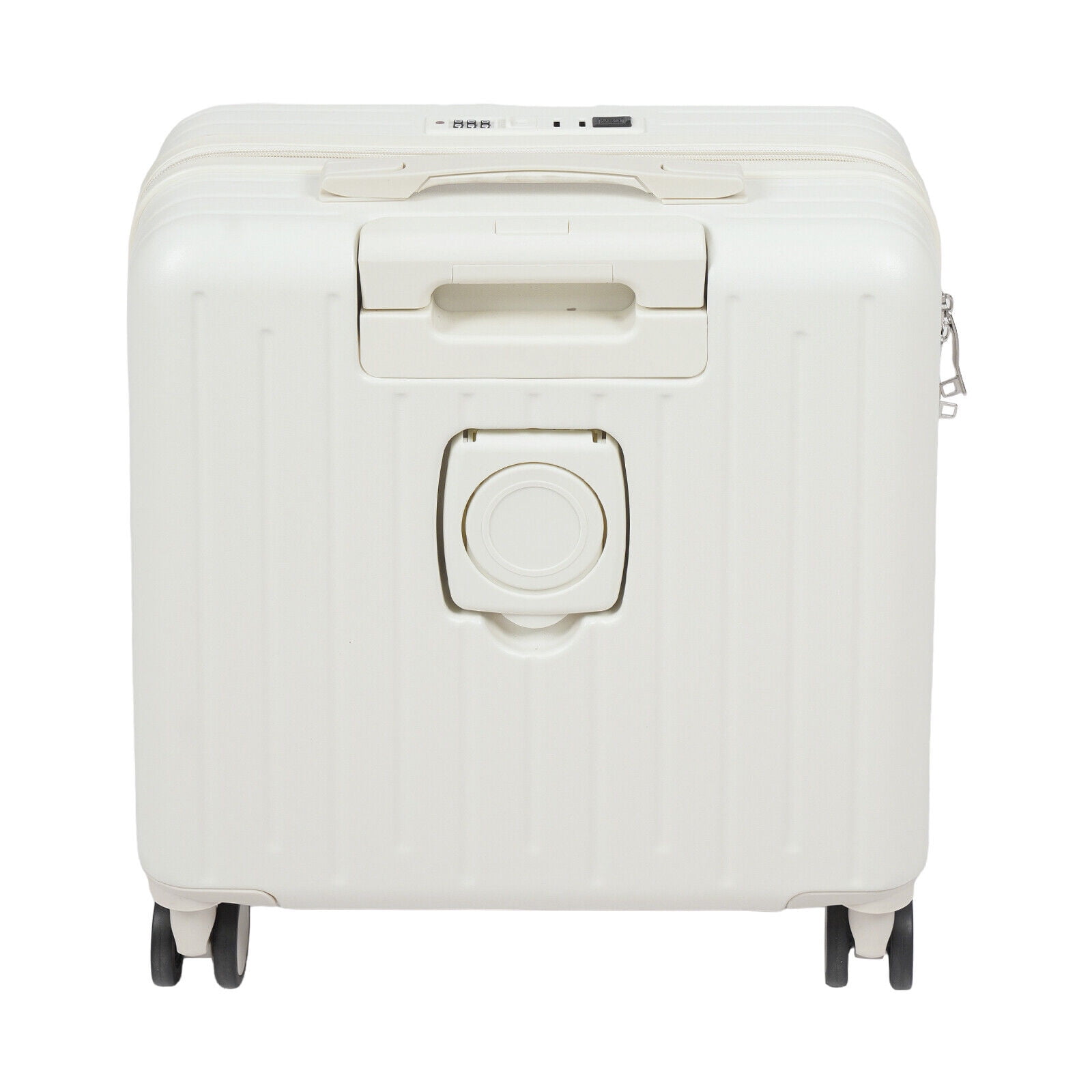 White 18" Travel Luggage Suitcase, Suitcase with Front Pocket and ...