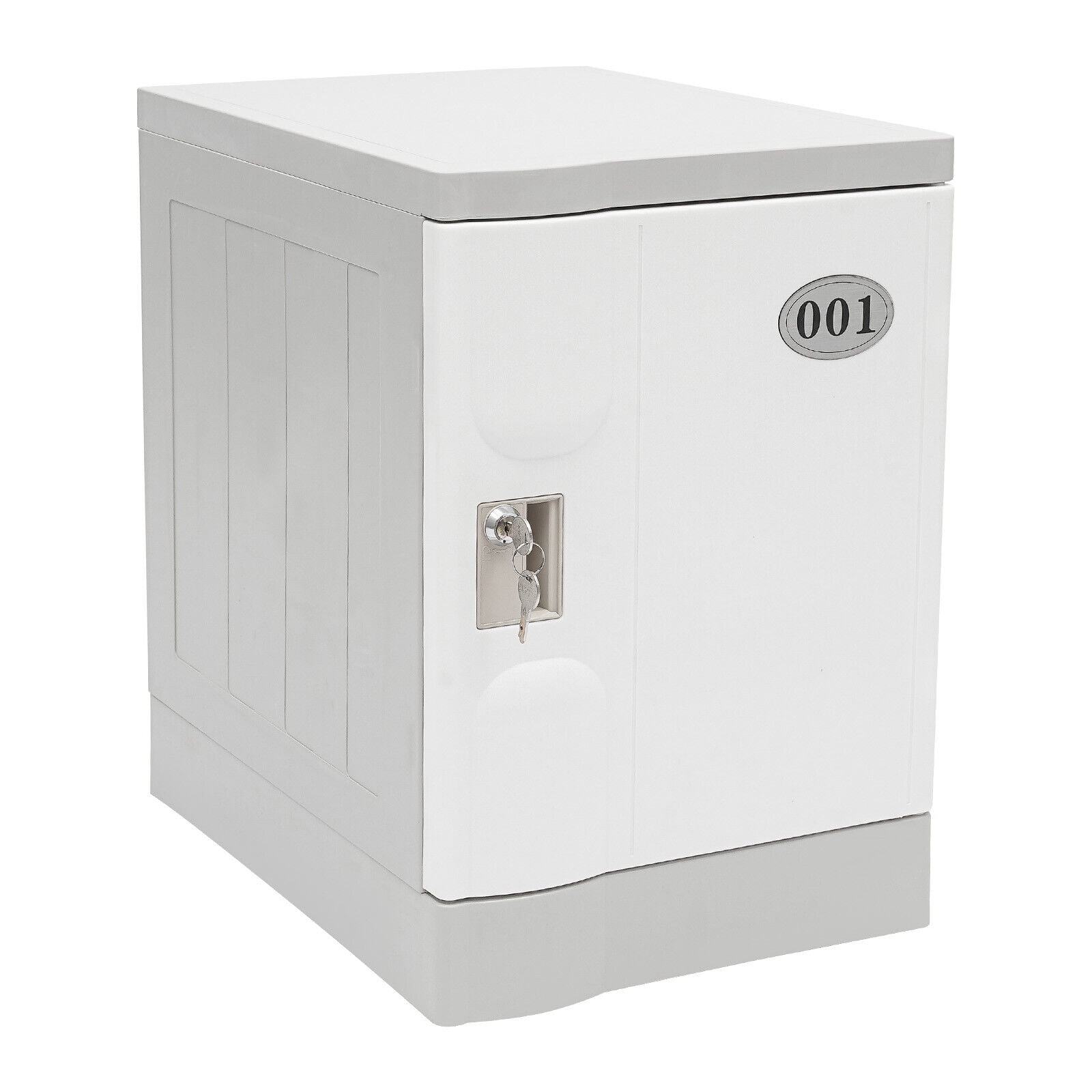 White 19.7" 2 Tiers Locker Lockable Storage Cabinet with Keys Toy Box ...