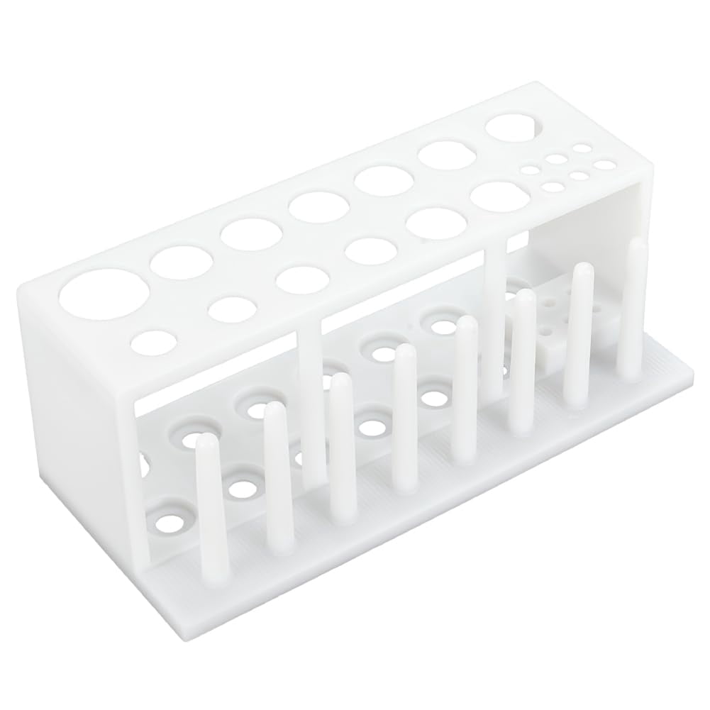 White 19 Hole Plastic Test Tube Holder 8~31mm Hole White Test Tube Rack ...