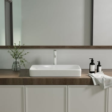 24" White Rectangular Console Bathroom Sink with Overflow - Walmart.com