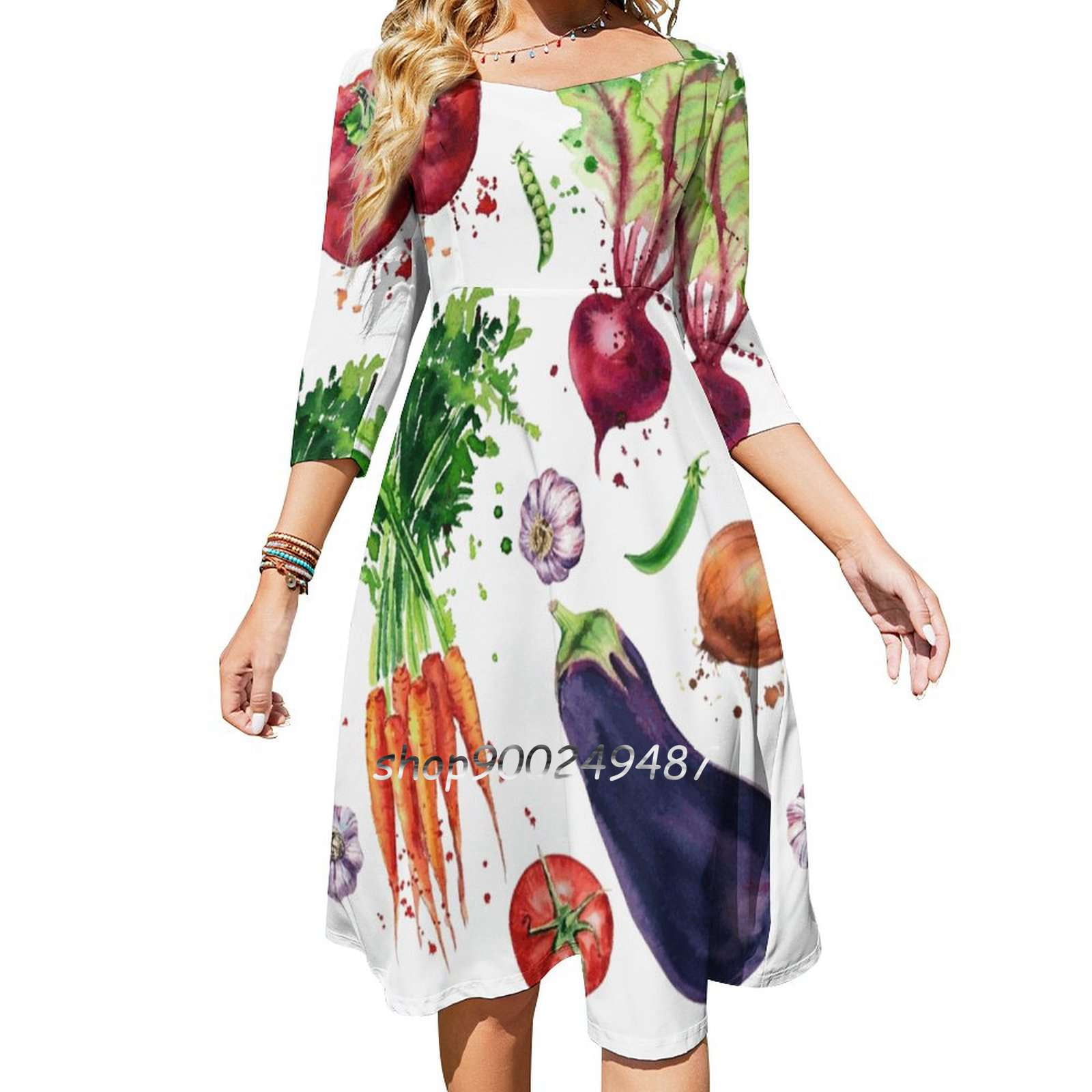 White 1913 On Red Square Neck Dress New Plus Size Elegant Women Waist ...