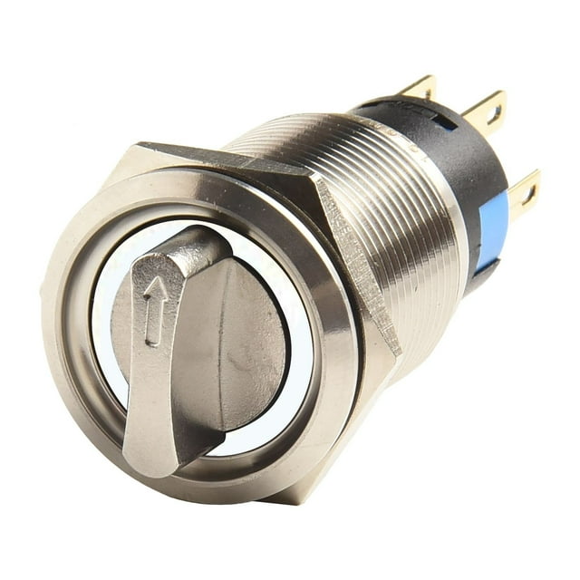 White-19Mm Rotary Switch Latching 3Positions 2No2Nc 12-24V Push Button Switch - Walmart.com