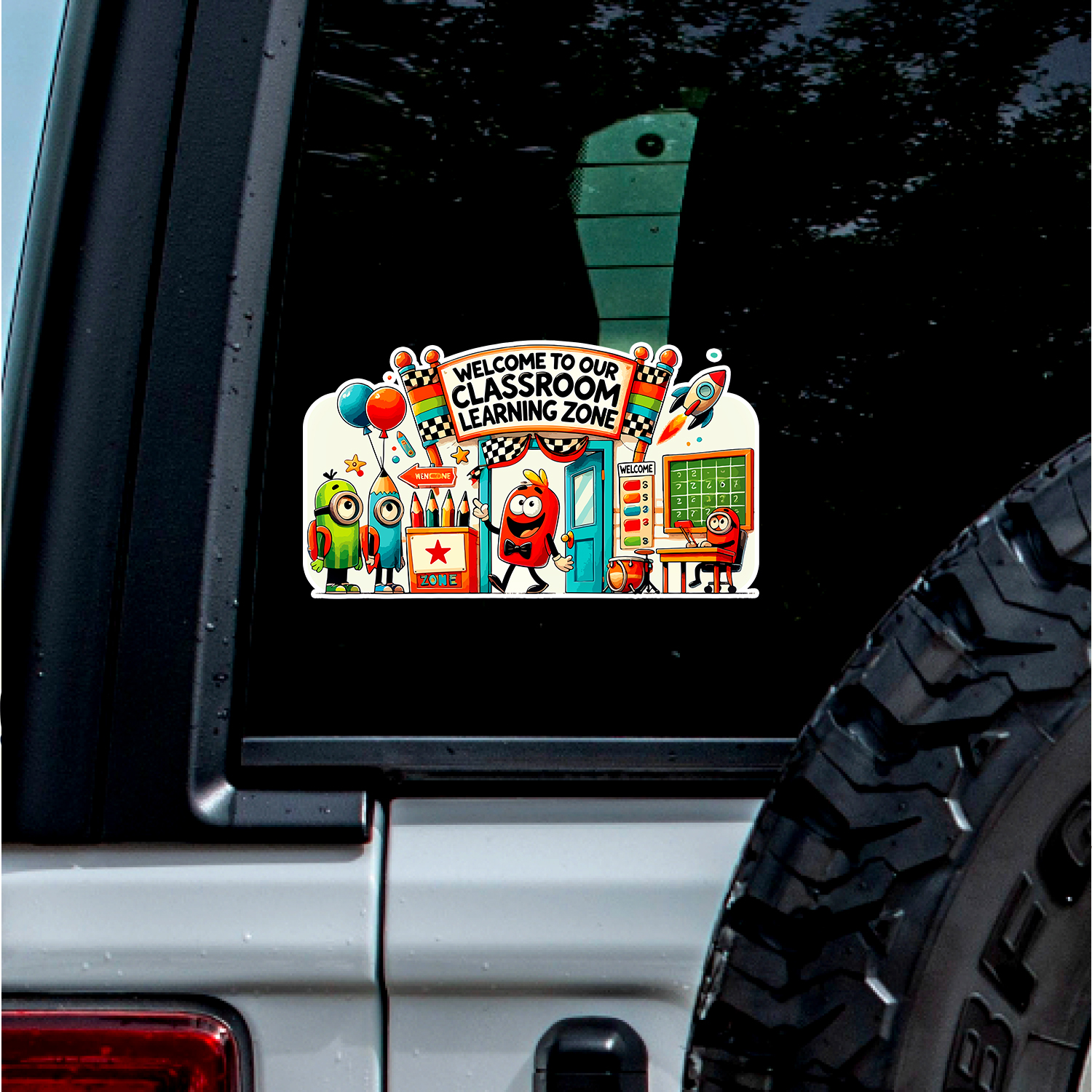 (White, 2.8'' X 1.6'') Sticker Of Welcome To Our Classroom Learning ...