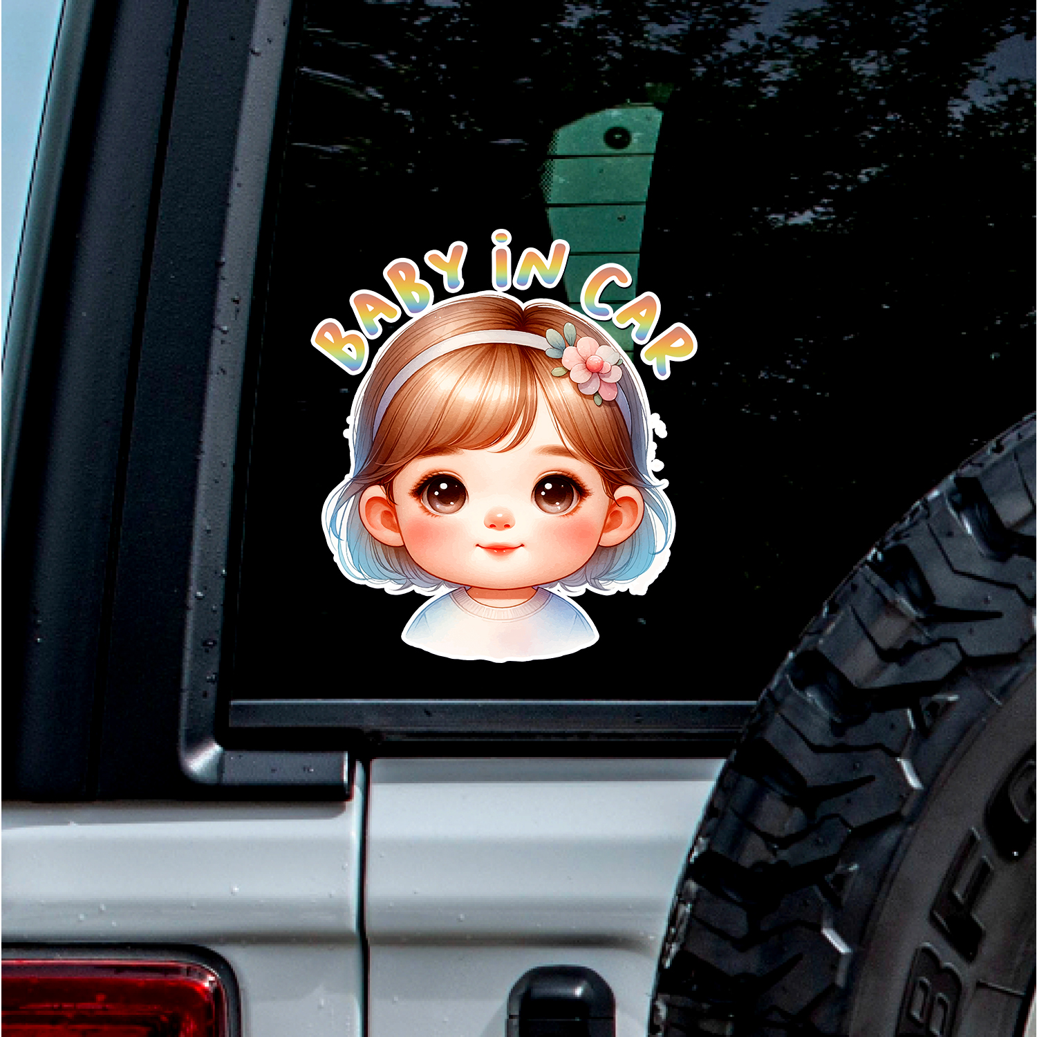 (White, 2.8'' X 3.1'') Sticker Of Cartoon Car Stickers For Baby On ...