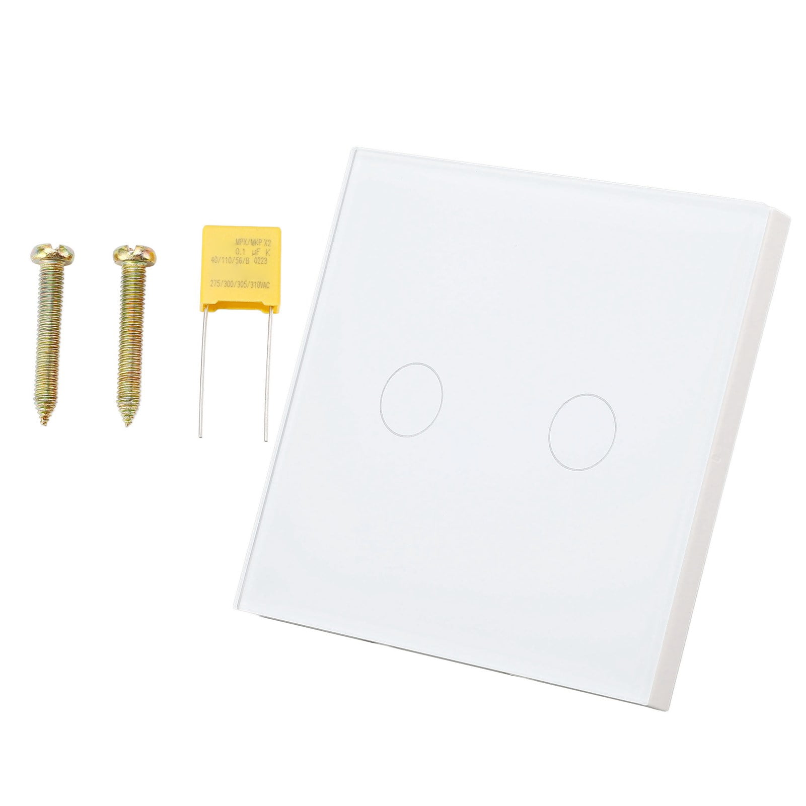 White 2-Gang Wall Switch,Touch Screen Light Switch with Indicator and ...