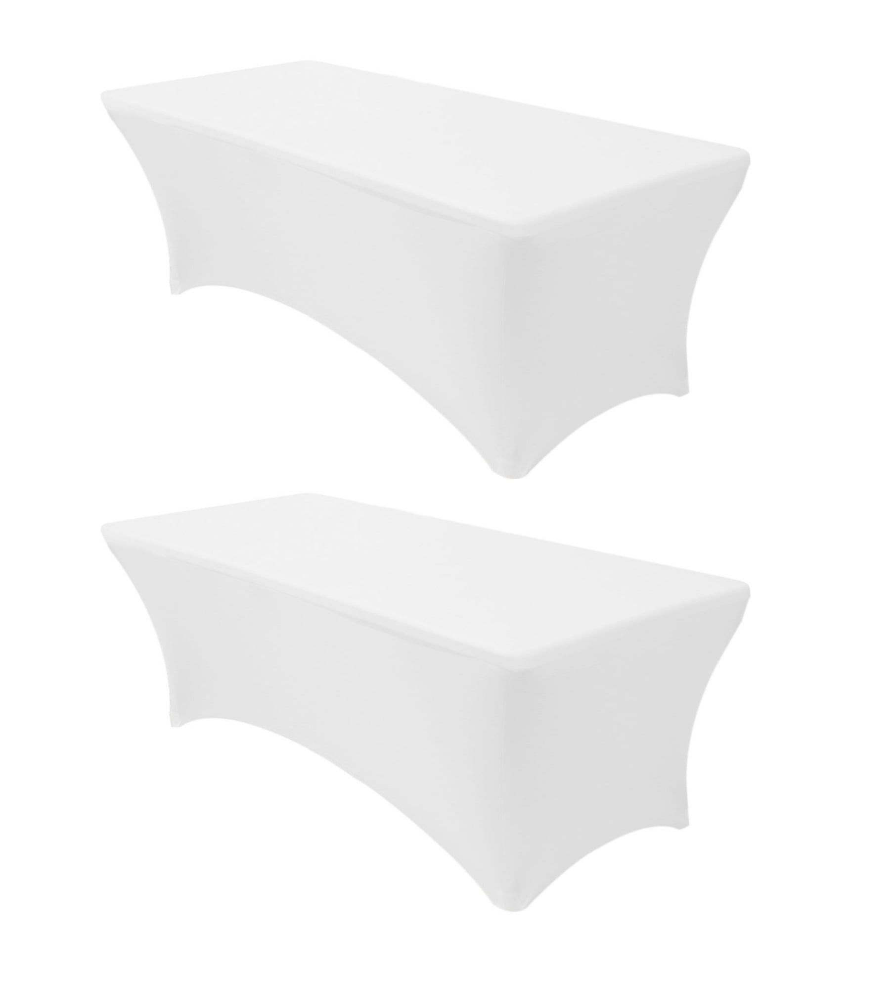 White 2 Pack 6 Foot Rectangular Stretch Spandex Table Covers by Banquet ...