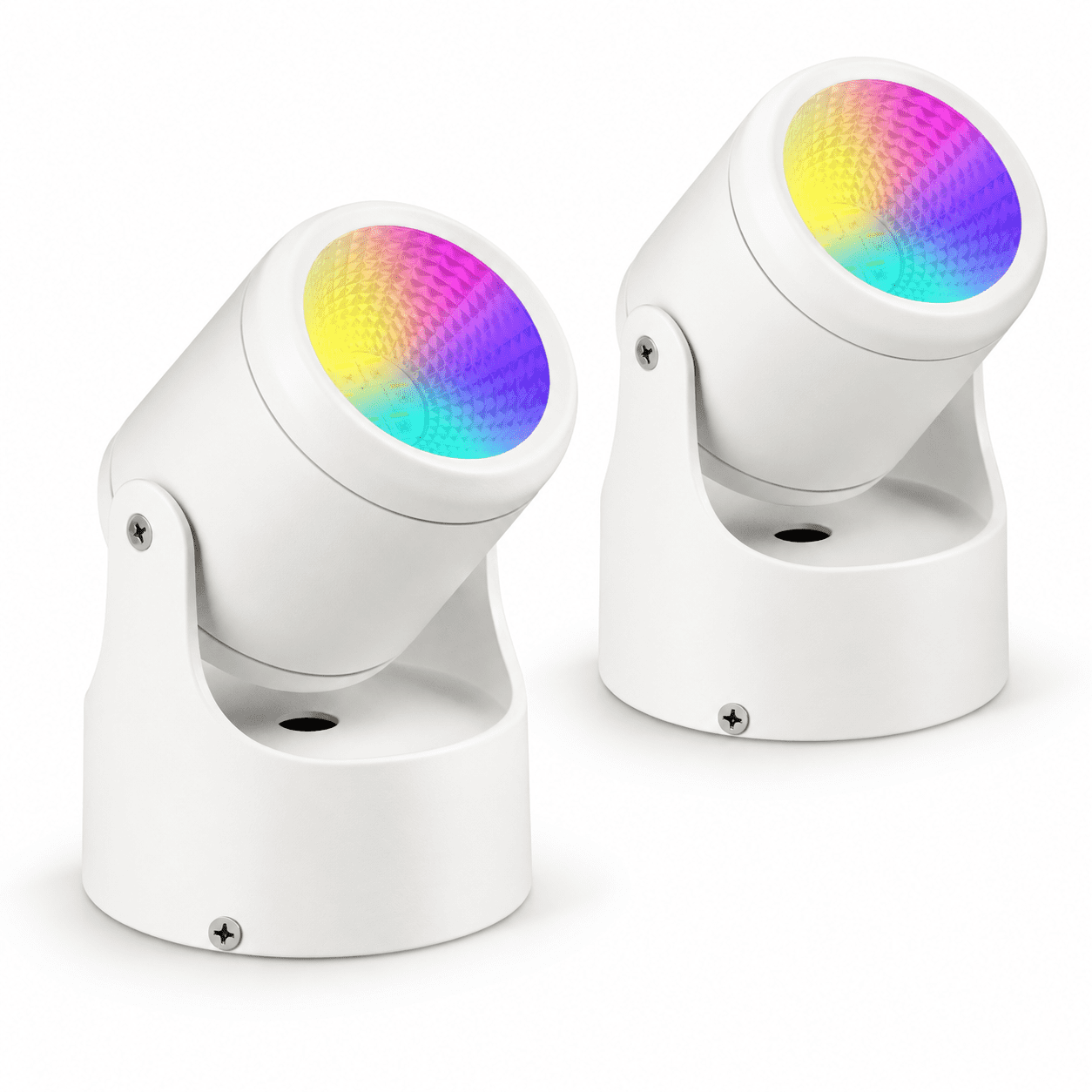 White 2 Pack 6w RGBW Indoor LED Floor Spotlight with Remote Control ...