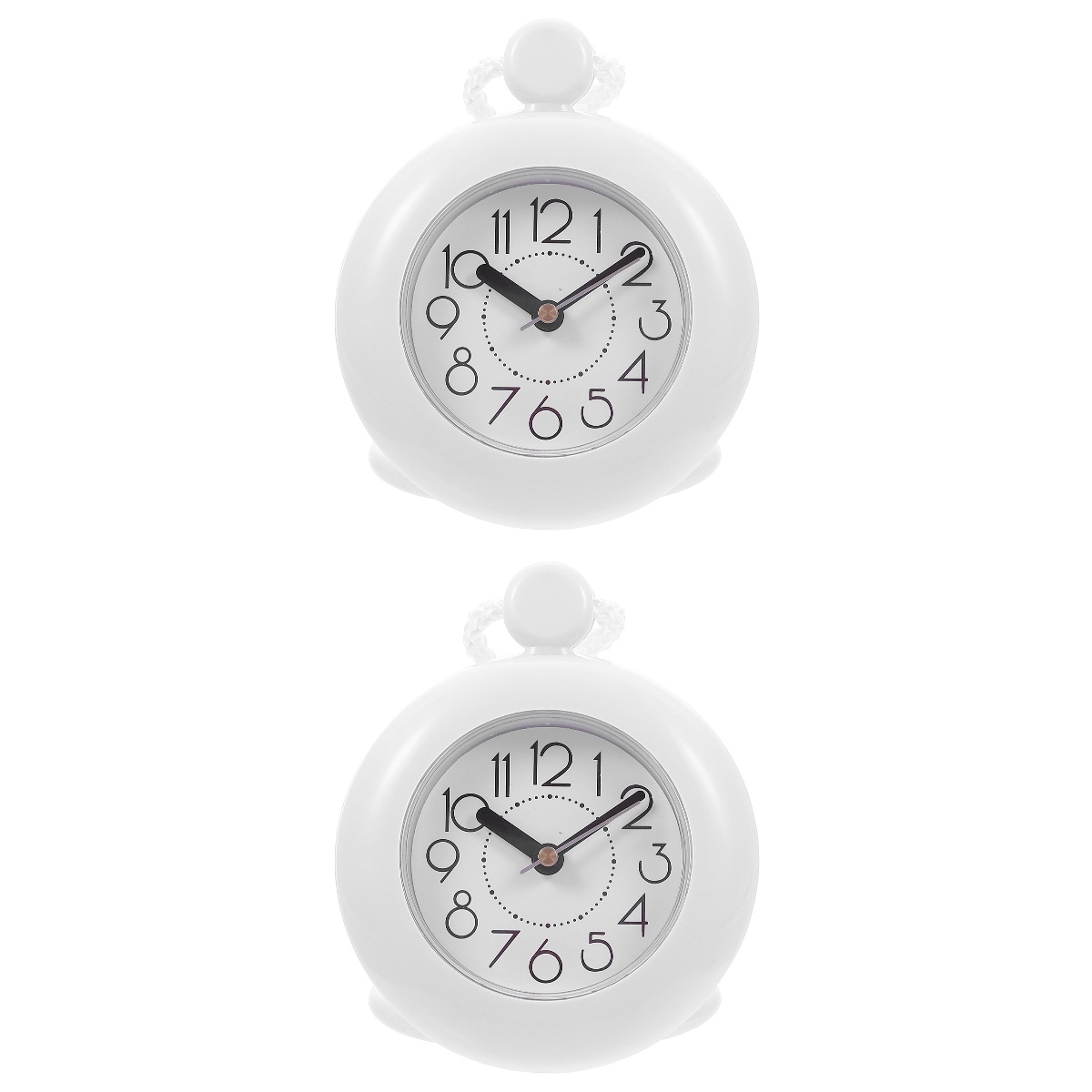 White 2 Pack Batteries Toilet Clock Bathroom Watch Hanging Towel Small ...