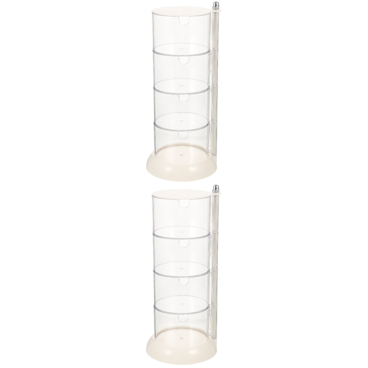 White 2 Pack Clear Plastic Storage Boxes Container Rack Puffs Miss ...