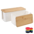 White 2 Pack (L+M) Cable Management Box Organizer for Desk Floor Home ...