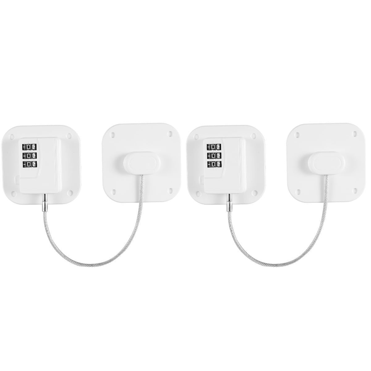 White 2 Pack Metal Plastic Locks for Refrigerator Doors Combination ...