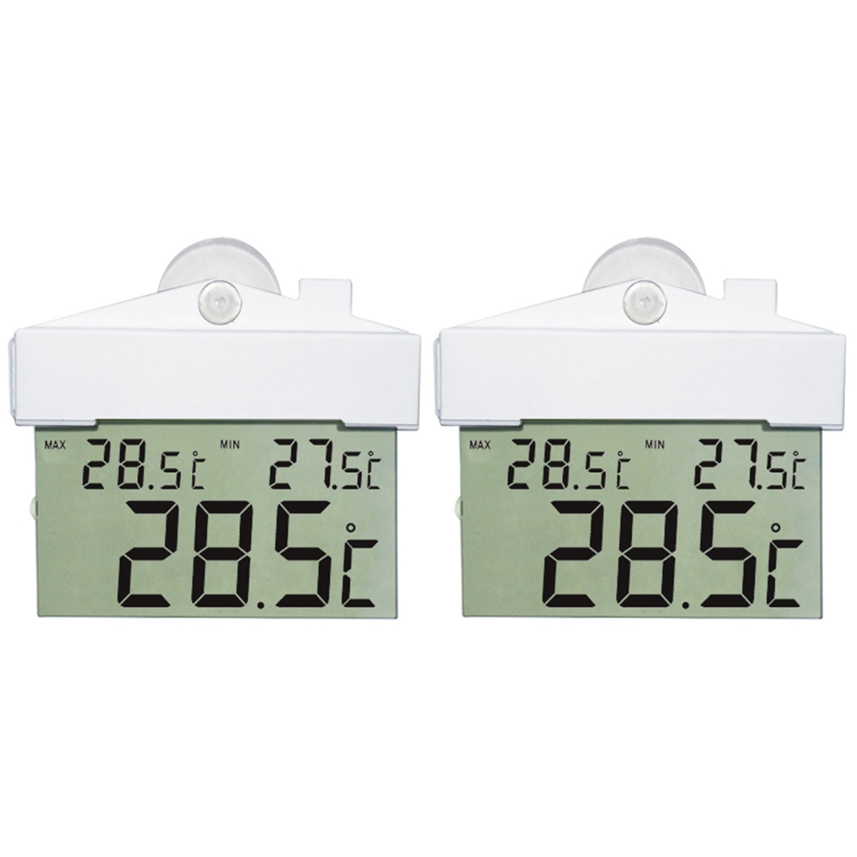 White 2 Pack Thermometer Outdoor Themometers for outside Suction Cup ...