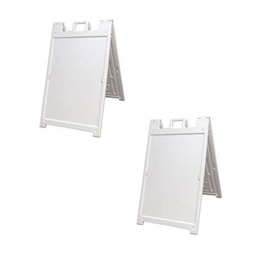 White 2-Pack of Plasticade Signicade Deluxe A-Frame Sidewalk Curb Sign ...