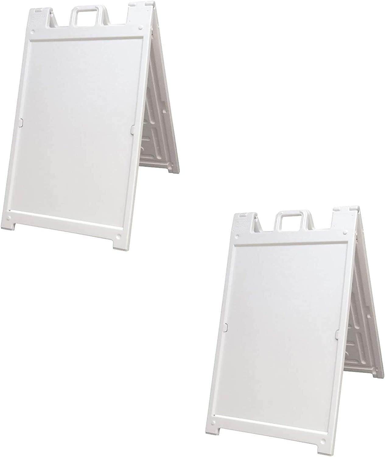 White 2-Pack of Plasticade Signicade Deluxe A-Frame Sidewalk Curb Sign ...