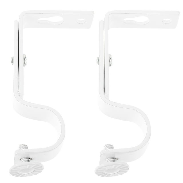 White 2 Pcs Curtain Stand Tube Extendable Curtains Bars Magnetic Holder ...