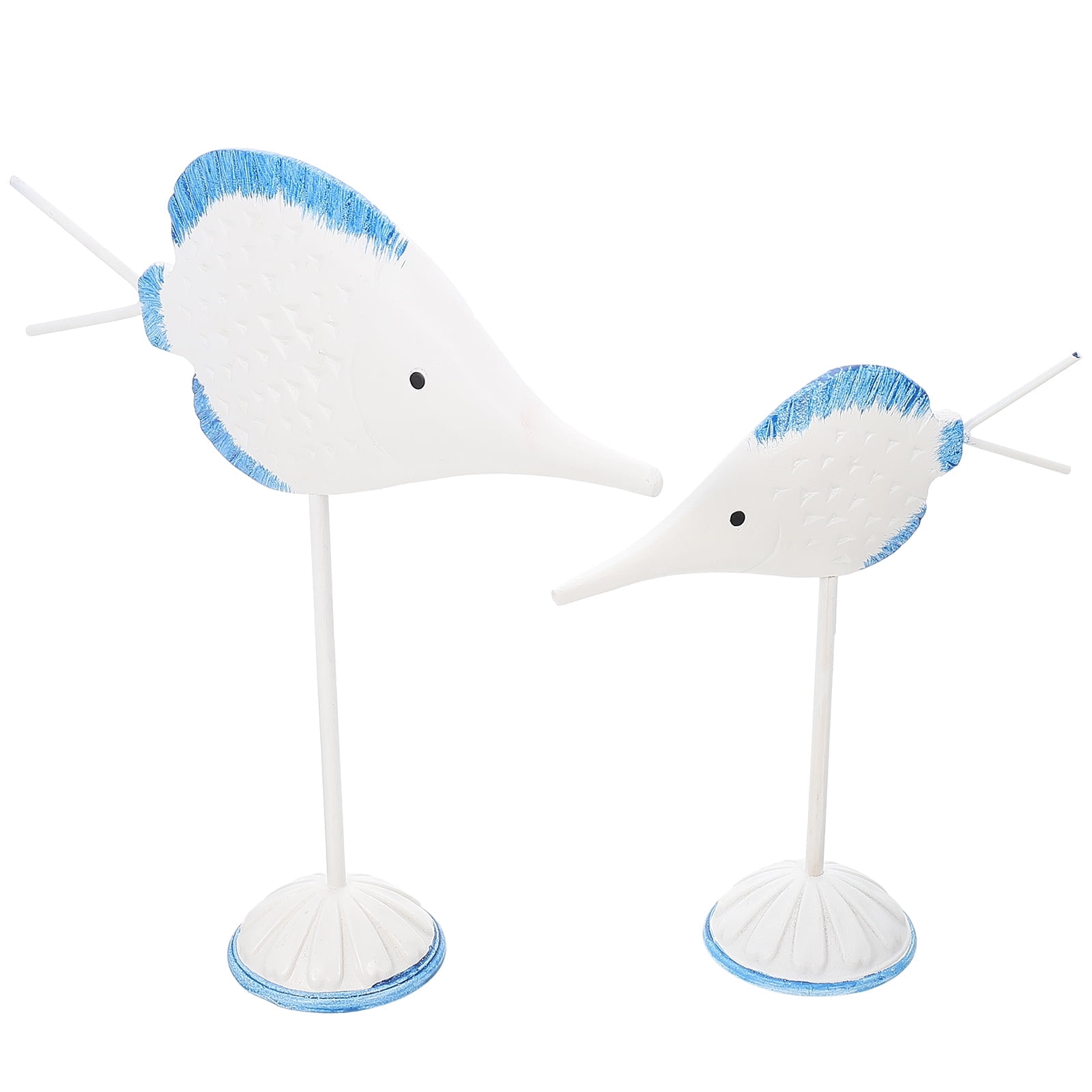 White 2 Pcs Decor Nautical Fish Sculptures Desktop Decorate - Walmart.com