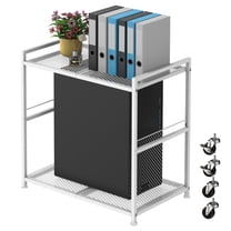 VIVO Black Mobile PC Cart with Storage, Premium Computer Tower Holder ...